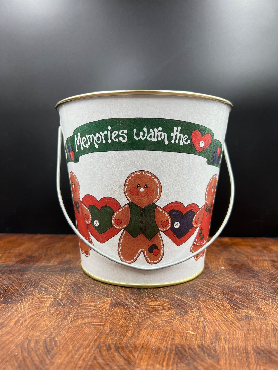 Vintage Style Collectable Gingerbread Bucket Christmas Holiday Tin - Etsy