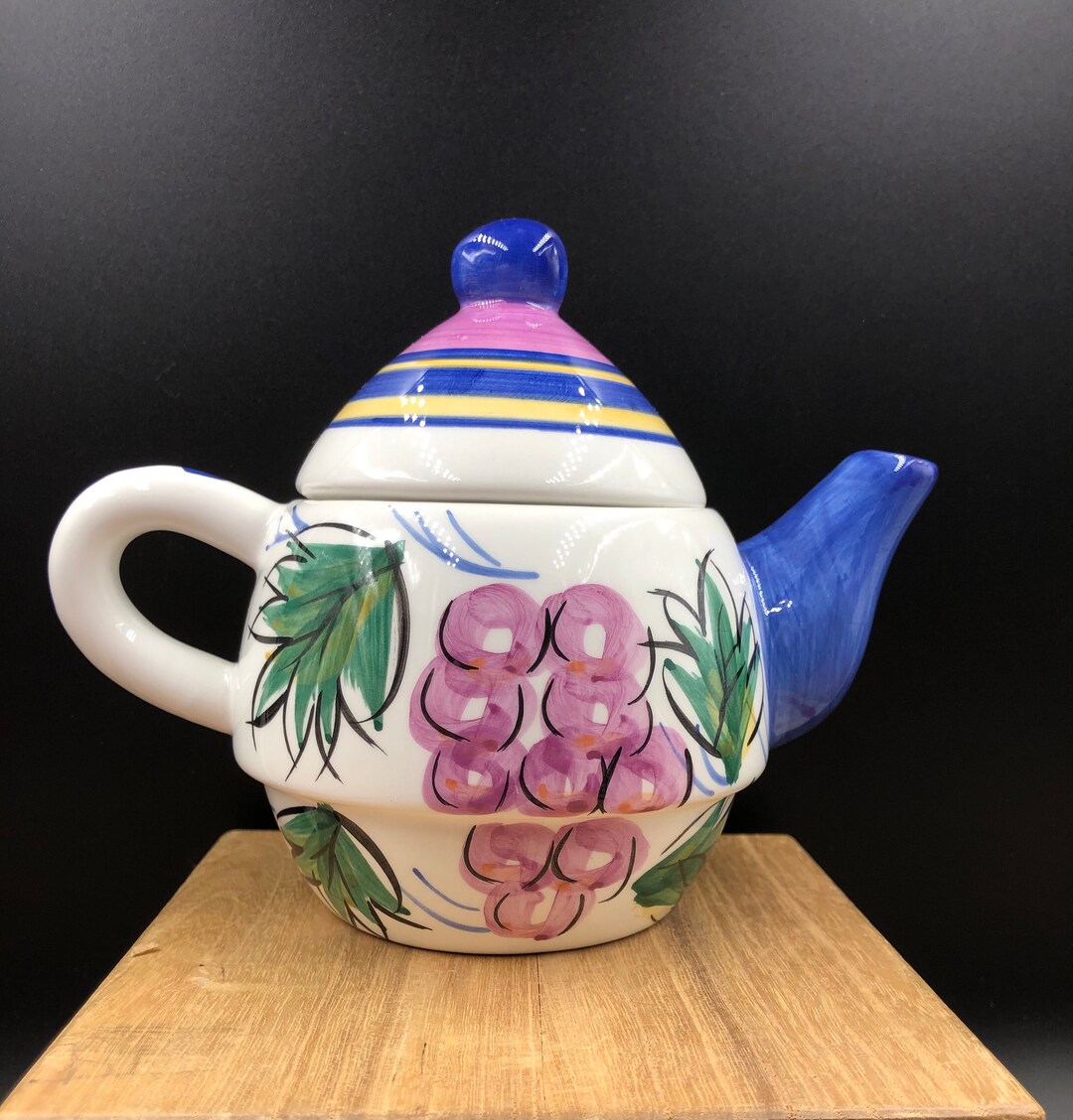 Bella Casa by Ganz Teapot Grape Design. - Etsy