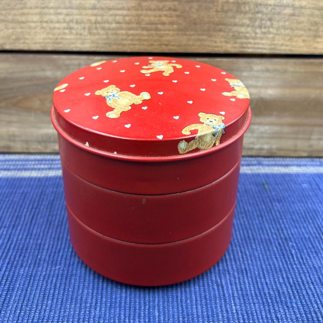 Unique Red 3 Stack Container Tins - Etsy