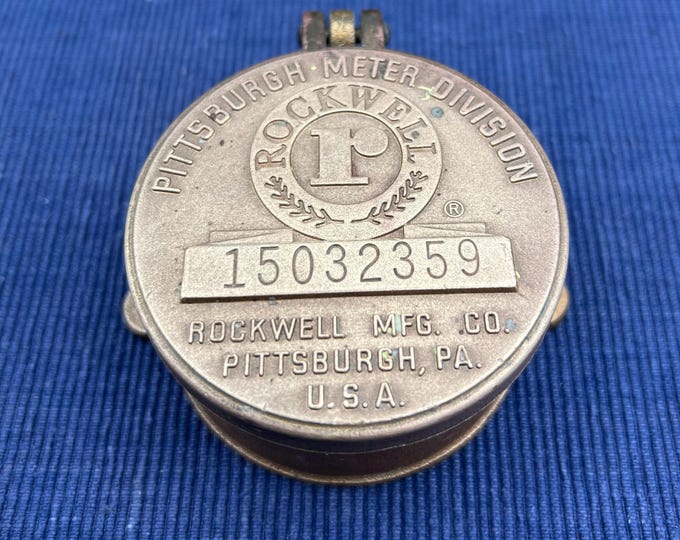 Vintage Brass or Bronze Rockwell Pittsburgh Meter Division Meter Cover ...