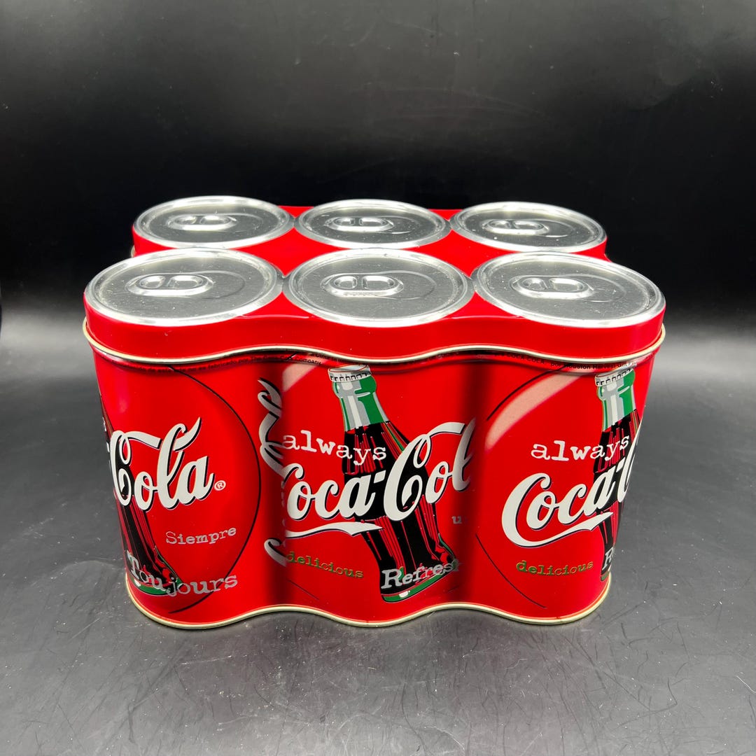 Vintage 6 Pack Pop Top Can Style Coca-cola Advertising Tin - Etsy
