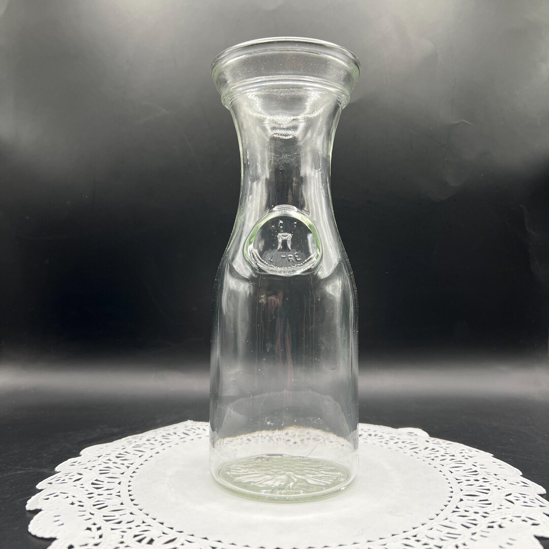 Vintage Style 1/2 Liter Clear Glass Wine Carafe or Vase - Etsy