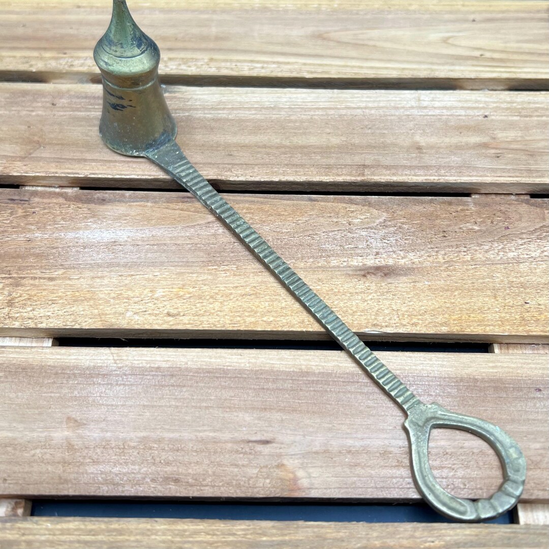 Vintage Brass Bell Candle Snuffer With Hammered Brass Handle - Etsy