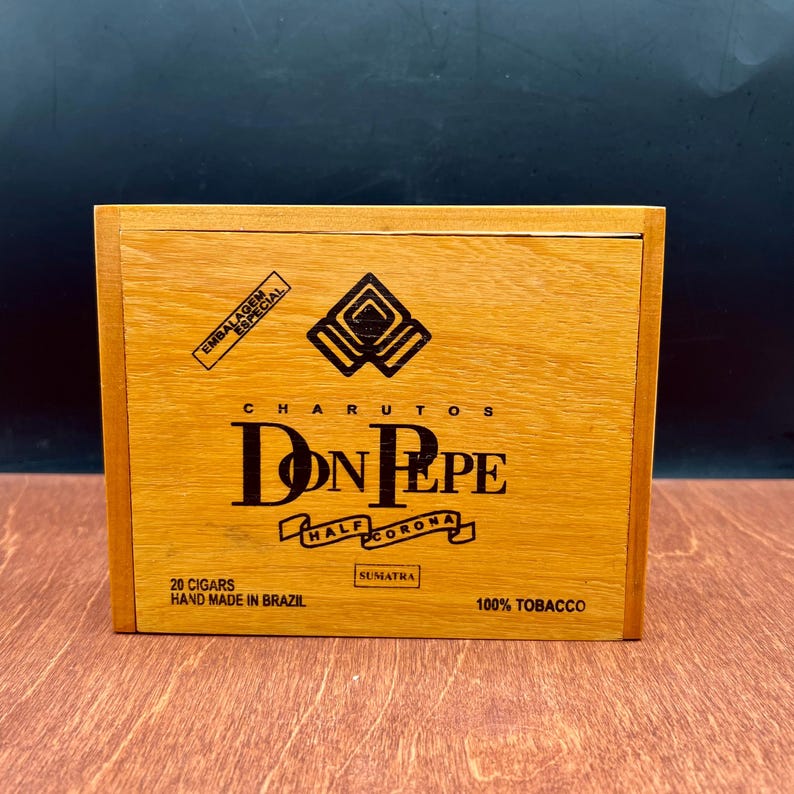 Vintage All Wood Cigar Box - Charutos Don Pepe Half Corona - Etsy