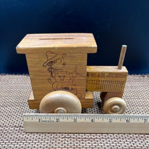 Vintage Dear John Wood Toy Tractor Coin Bank - Etsy