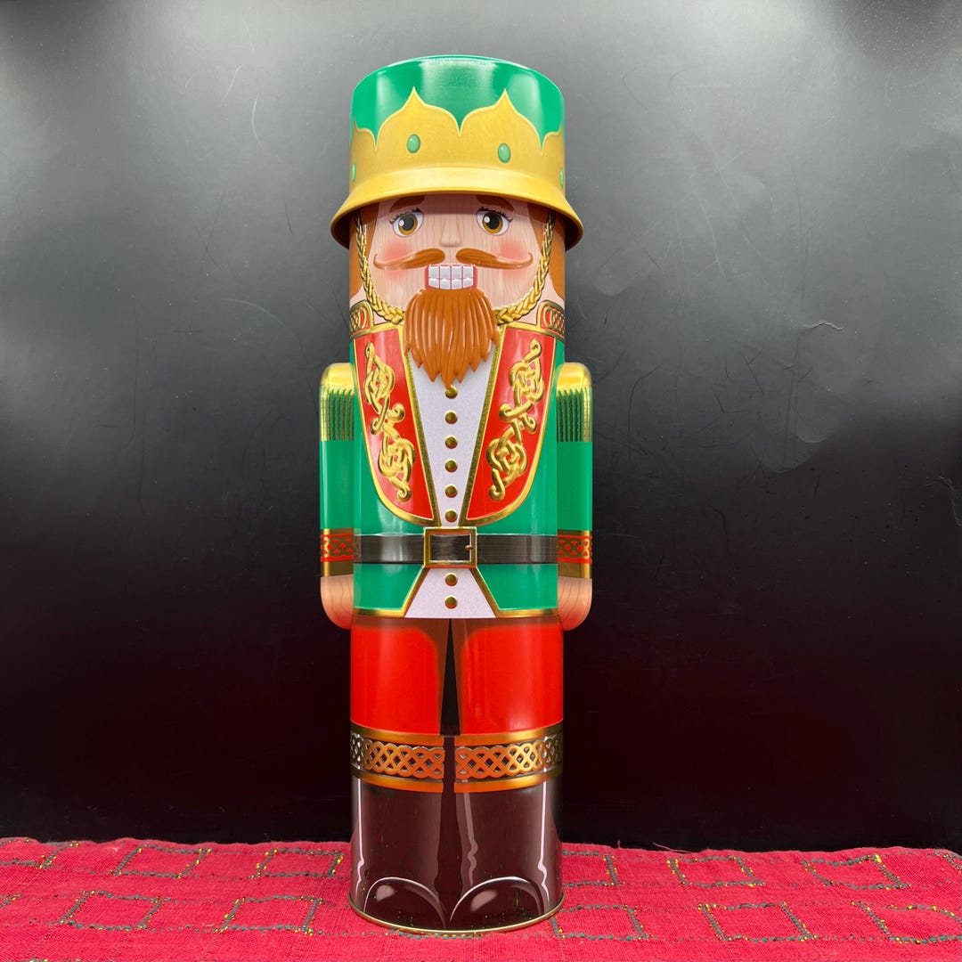 Vintage Style Tall Holiday Nutcracker Cookie, Candy Tin - Etsy