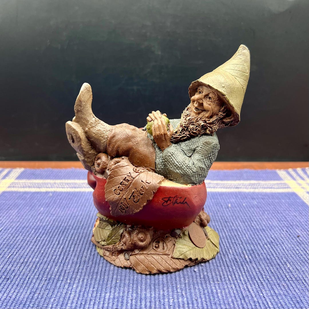 Vintage 1987 Corey Apple Gnome Figure by Tom Clark - Etsy