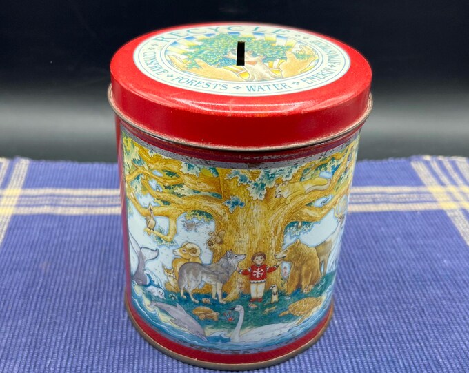 1990's Vintage Save Our Planet Earth Works Coin Bank Tin - Etsy