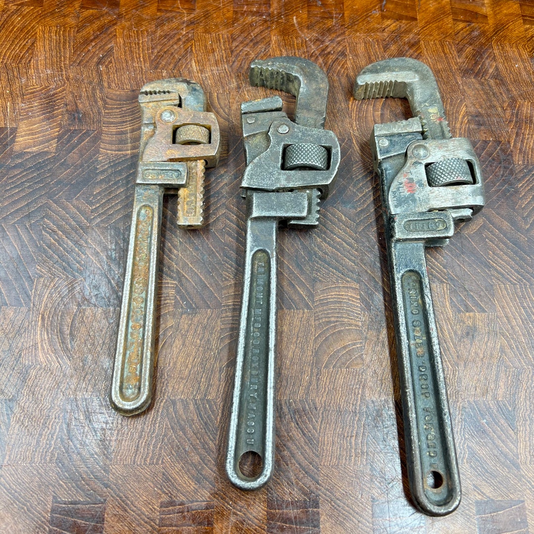 Set of 3 Vintage Metal Pipe Wrench Tools Size 6 and 8 - Etsy