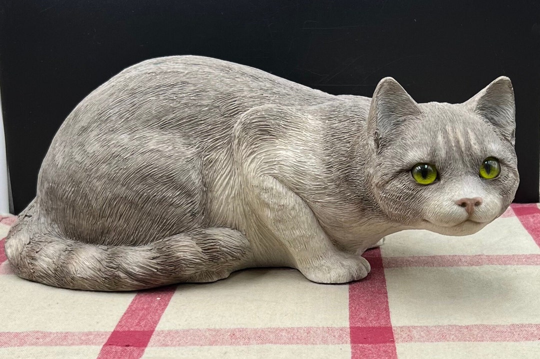 Extra Large Vintage Sandicast Gray Cat Figure Statue From 1996 - Etsy