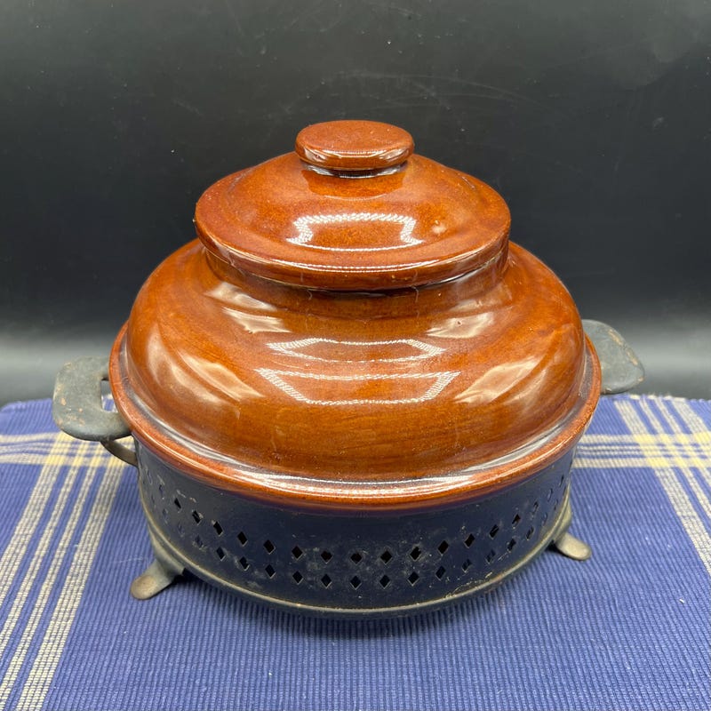 Stoneware Bean Pot - Etsy