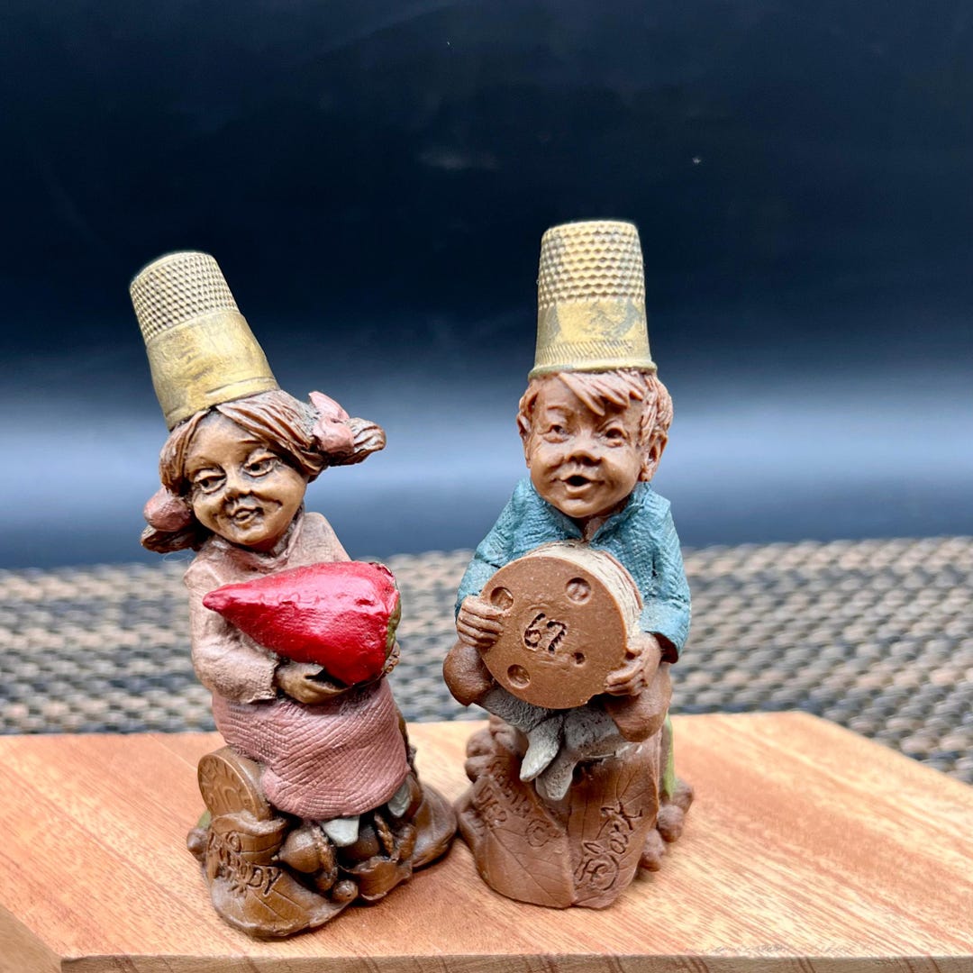 2 Piece Set - Vintage Mendy and Bobbin Gnome Set by Tom Clark - Etsy