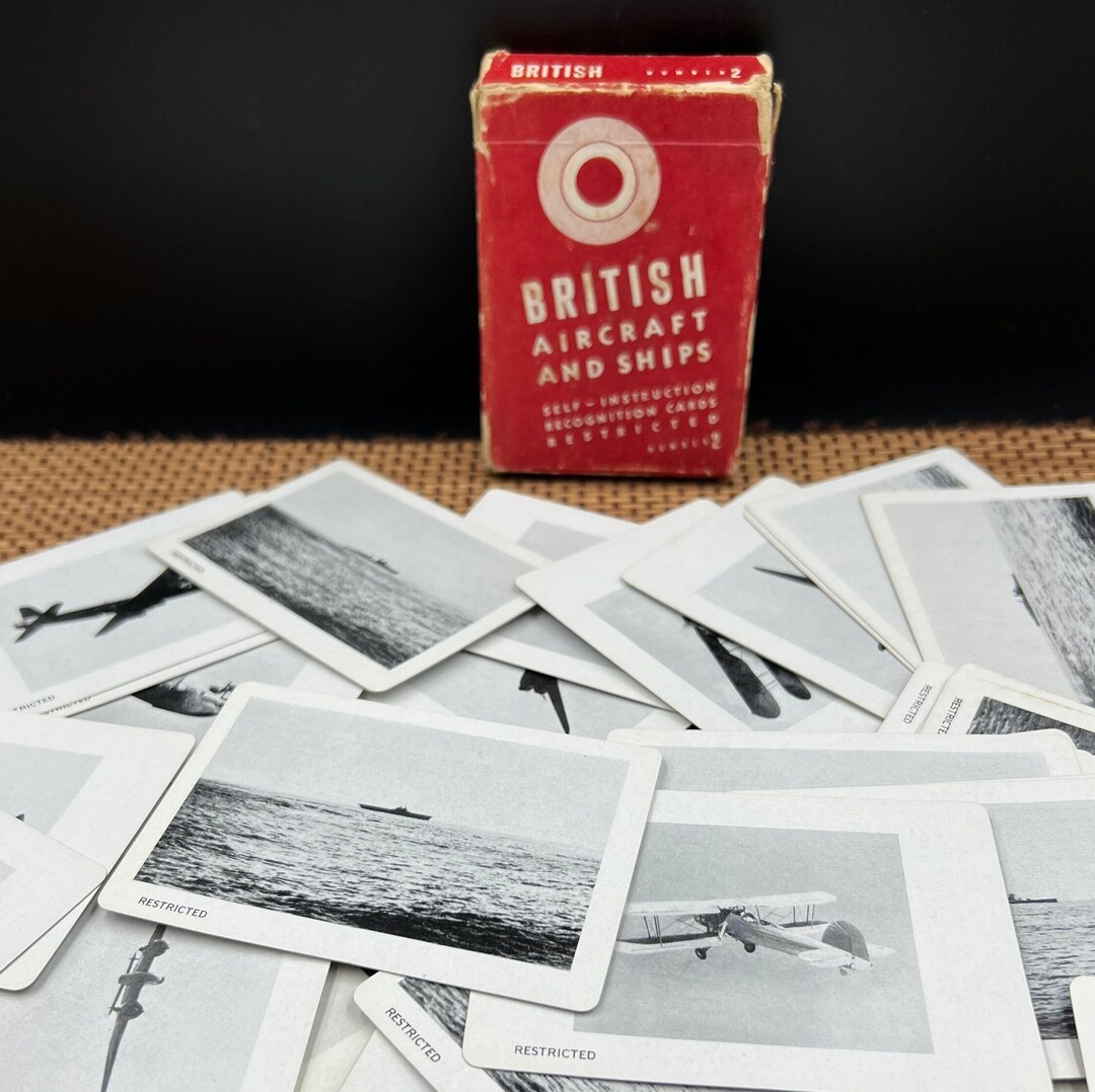 Vintage 1944 WWII British Aircraft and Ships Recognition Cards Number 2 ...
