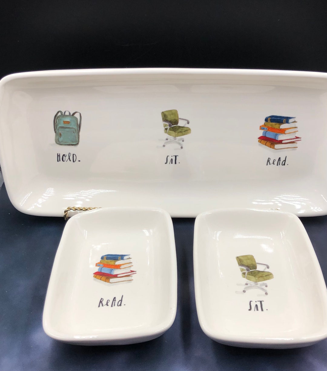 3 Piece Rae Dunn Artisan Collection Snack Tray Set - Etsy