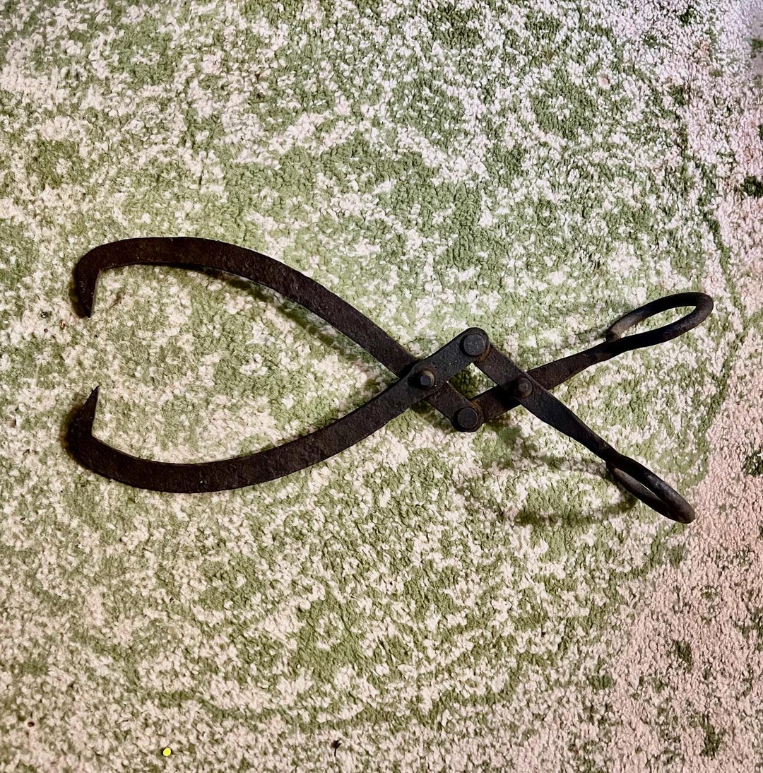 Extra Large Vintage Cast Iron Ice Block Tongs or Hay Bail Handles - Etsy