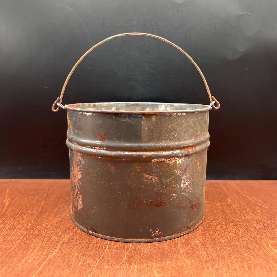 Rustic Vintage Tin Berry Bucket Lunch Pail Planter - Etsy