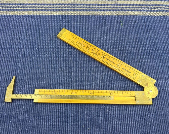 Vintage Lufkin No 372 Boxwood Brass Carpenters Folding Caliper Rule 12 ...
