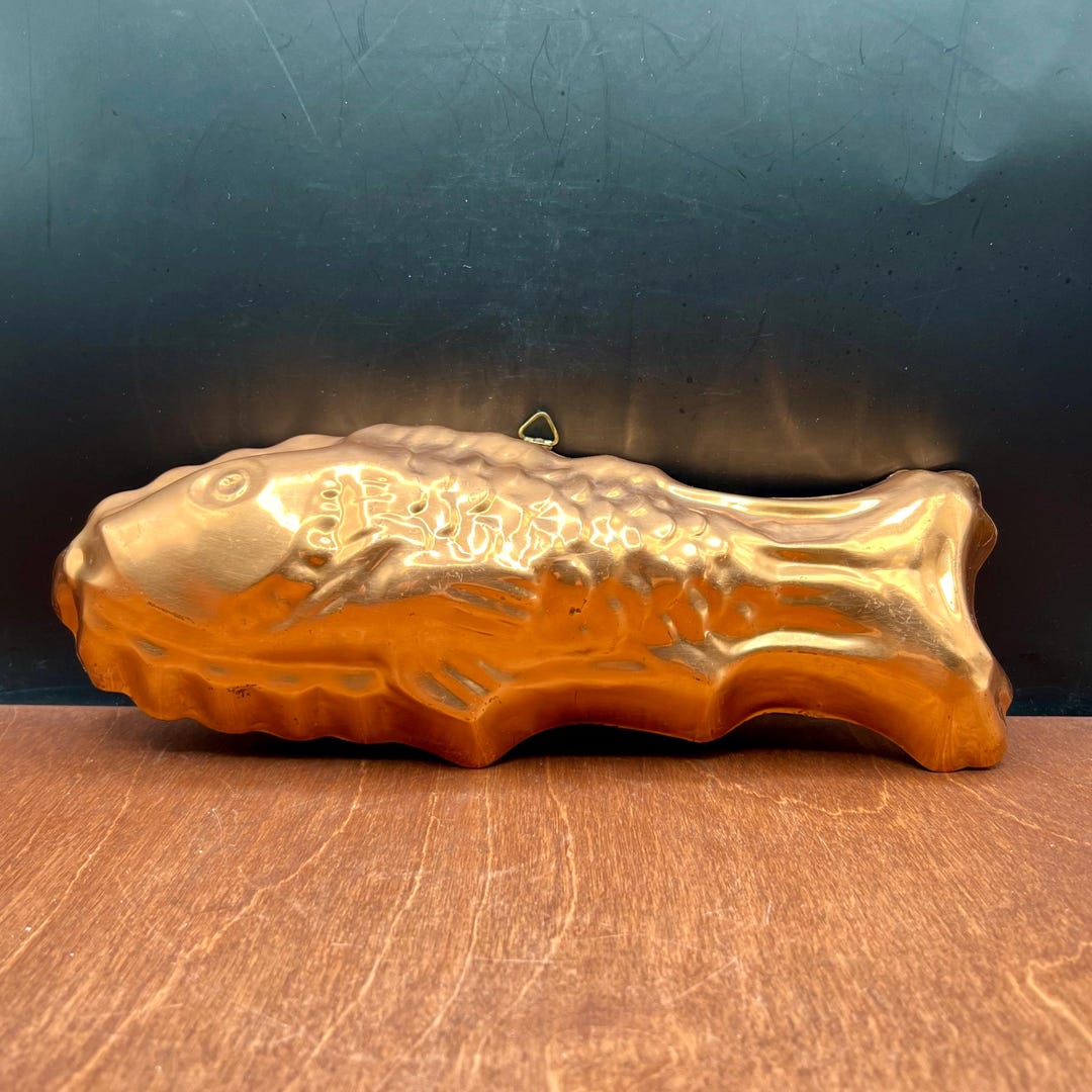 Vintage 12 Inch Copper Fish Jello Mold - Etsy