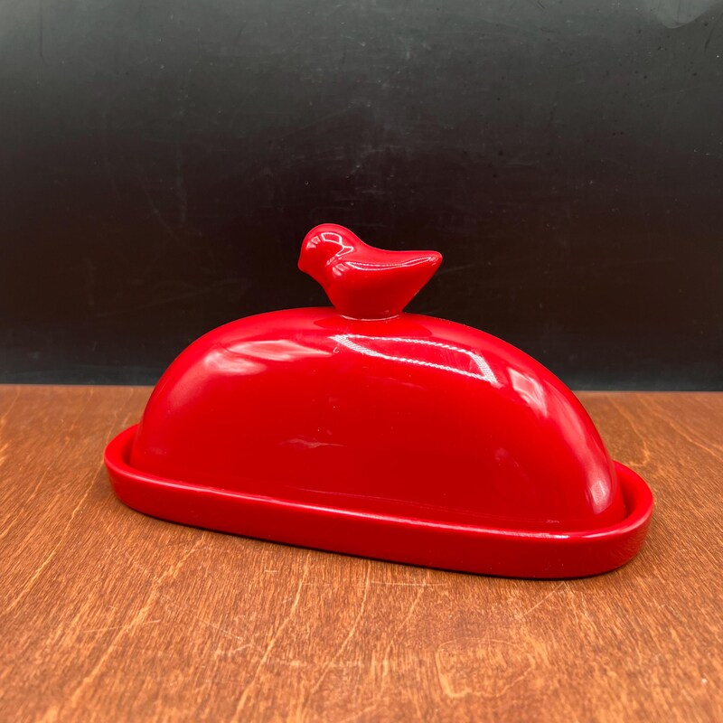Red Butter Dish - Etsy