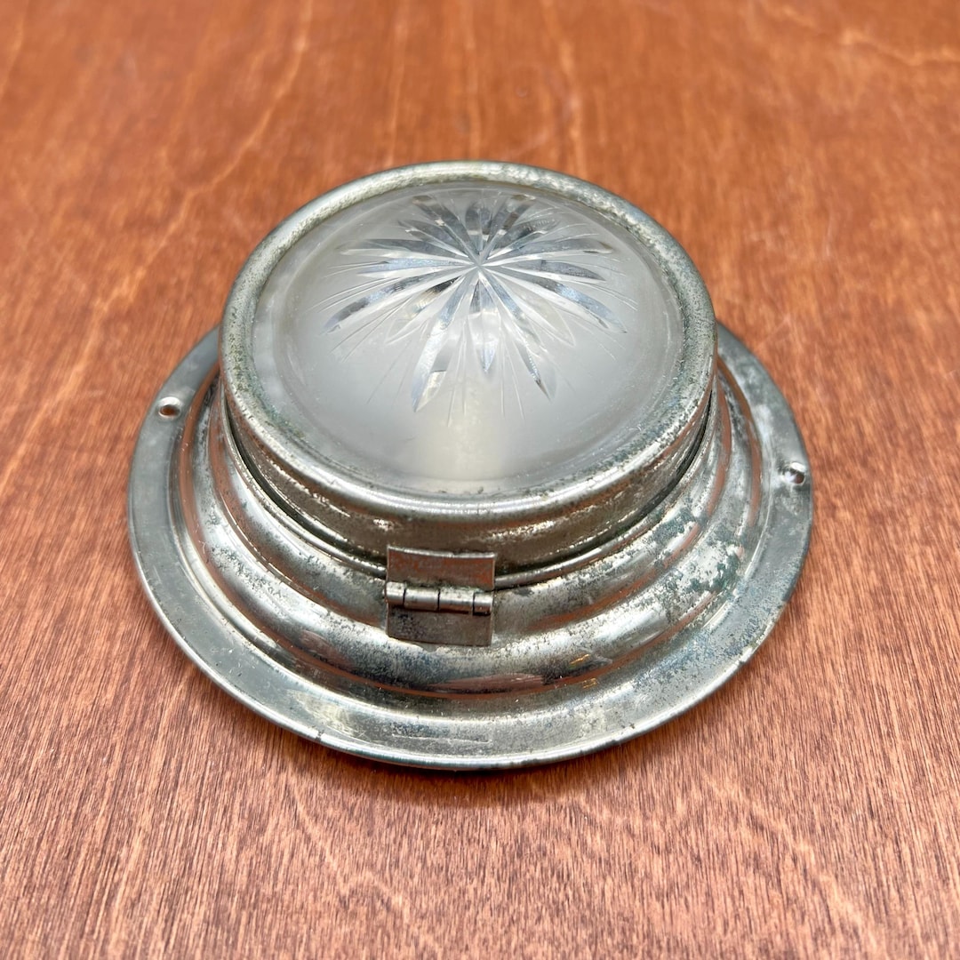 Automotive Vintage 1930's - 1940's Flip Top Dome Light With Etched and ...