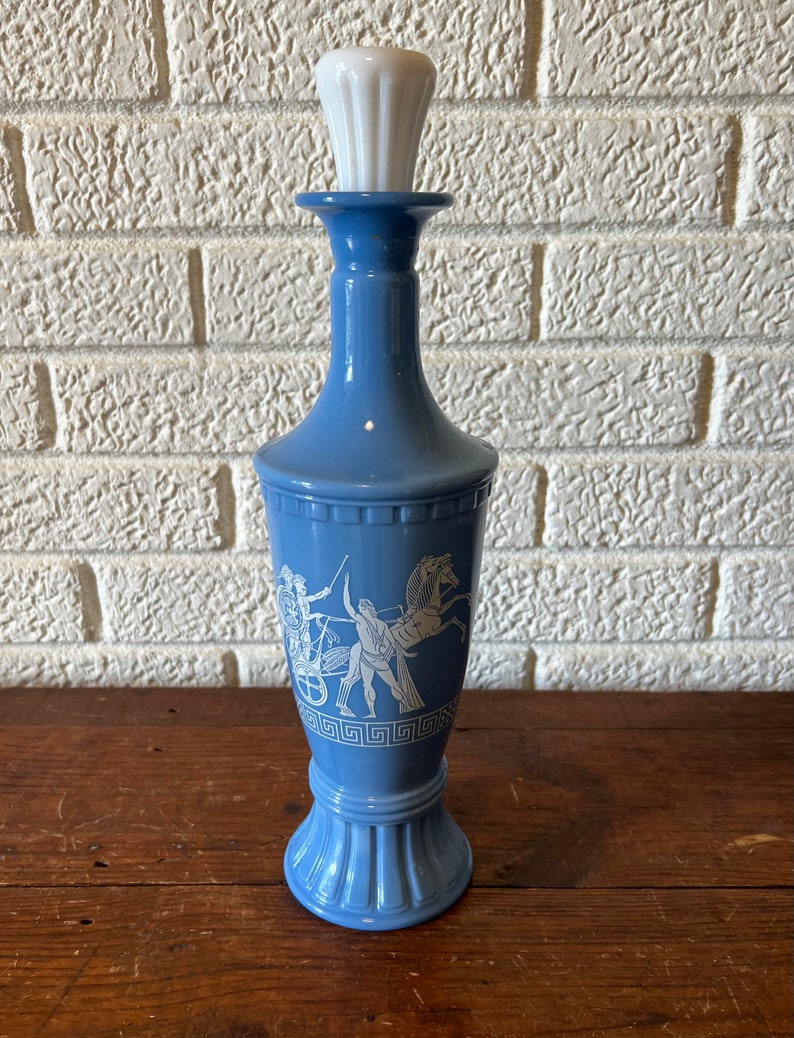 Greek Chariot Race Blue and White Mid Century Jim Beam Liquor - Etsy