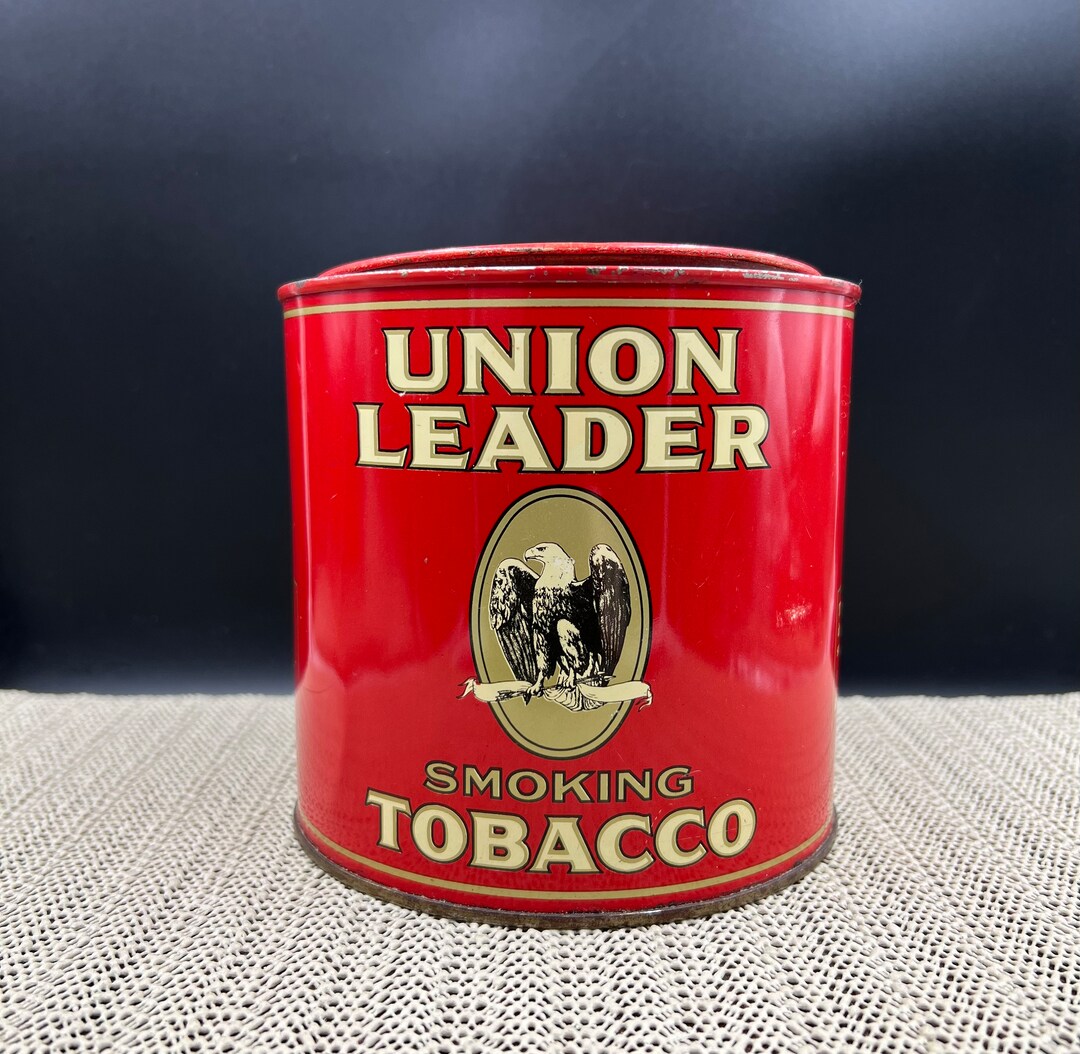 Vintage Red Union Leader Smoking Tobacco Metal Tin - Etsy