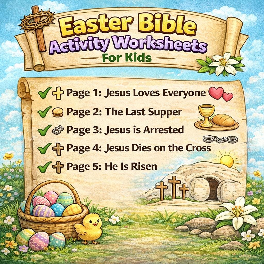 Holy Week Coloring Pages Bundle for Kids Ages 3-8, Christian Easter ...