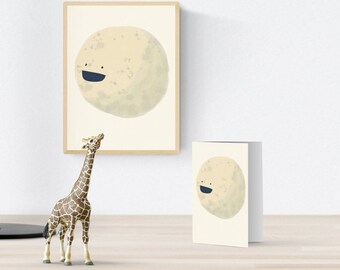 Moon postcard | Etsy