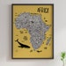 Africa Map Wildlife Original Illustration. Geography - Etsy