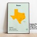 Texas State Printable Map for kids home school. States of | Etsy