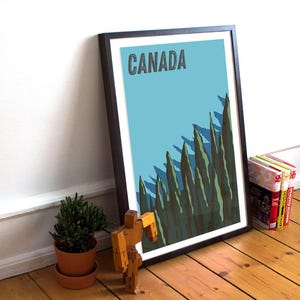 CANADA TRAVEL POSTER. Lake Poster. Canadian Print. Woods and Outdoor ...