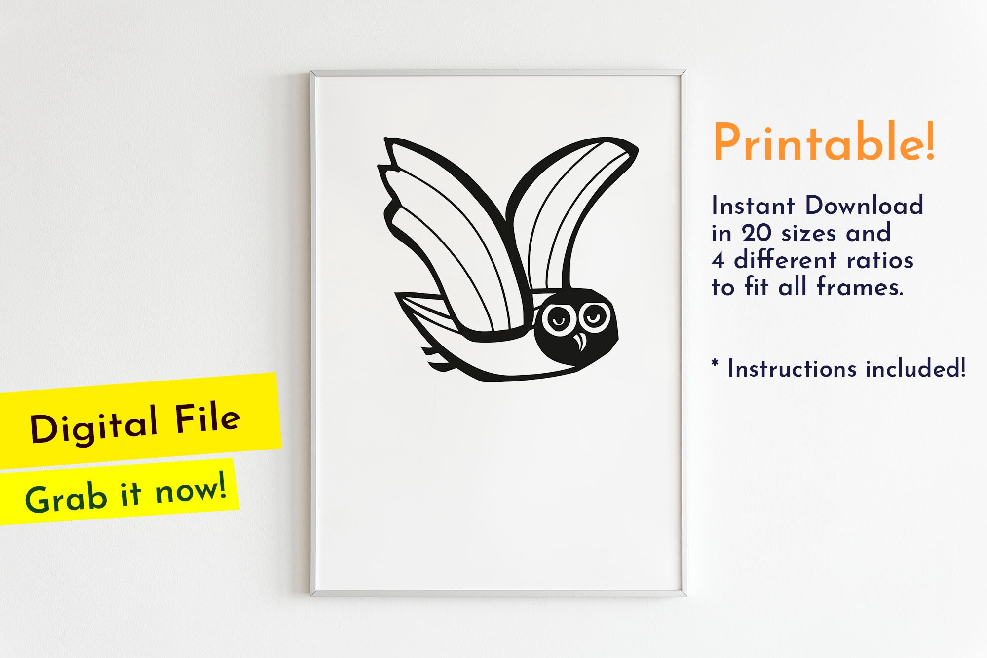 Owl Poster for Kids Room Decor to Instant Download and Frame - Etsy