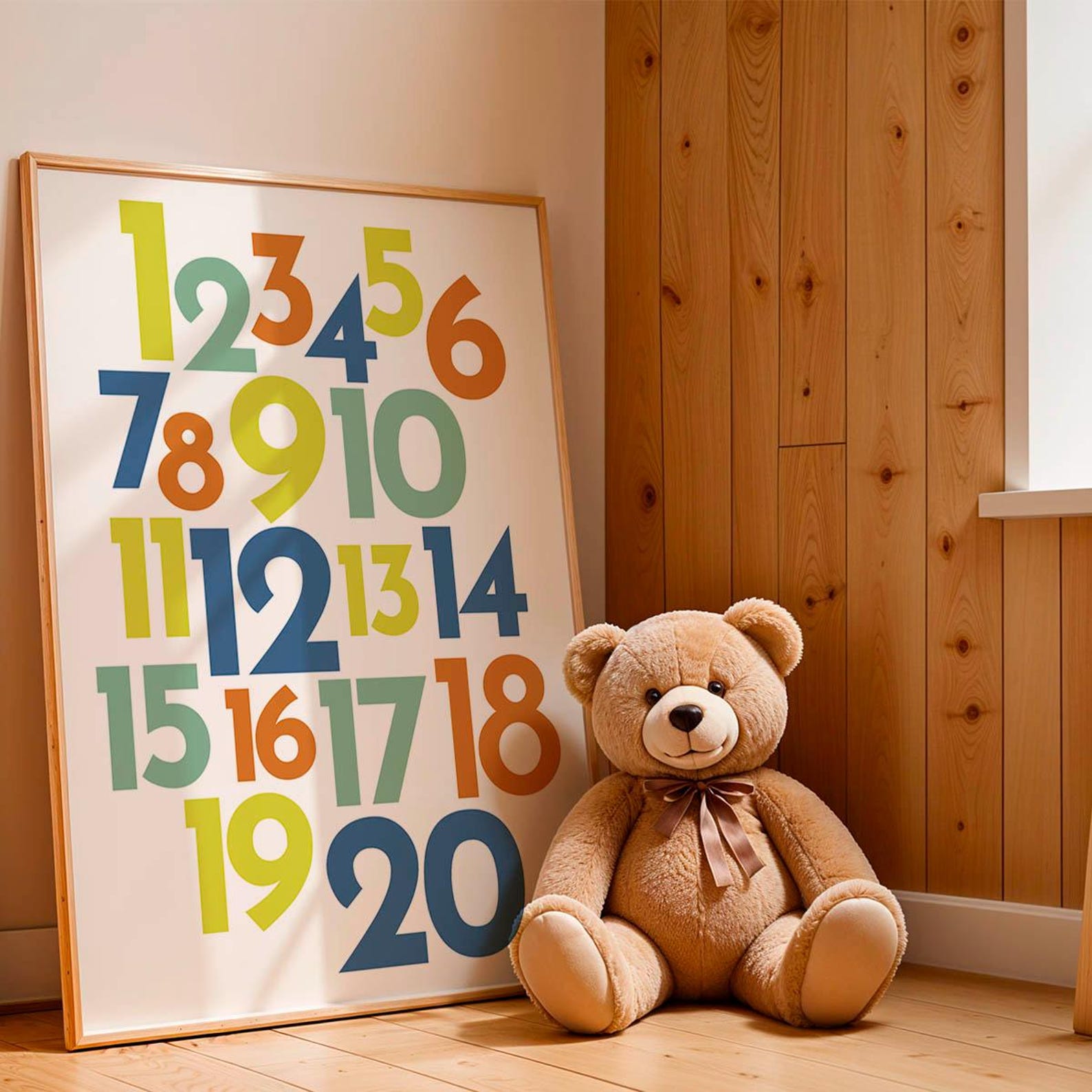 Numbers 1-20 Poster: Soft Pastel Colors, Minimalist Nursery Decor - Etsy