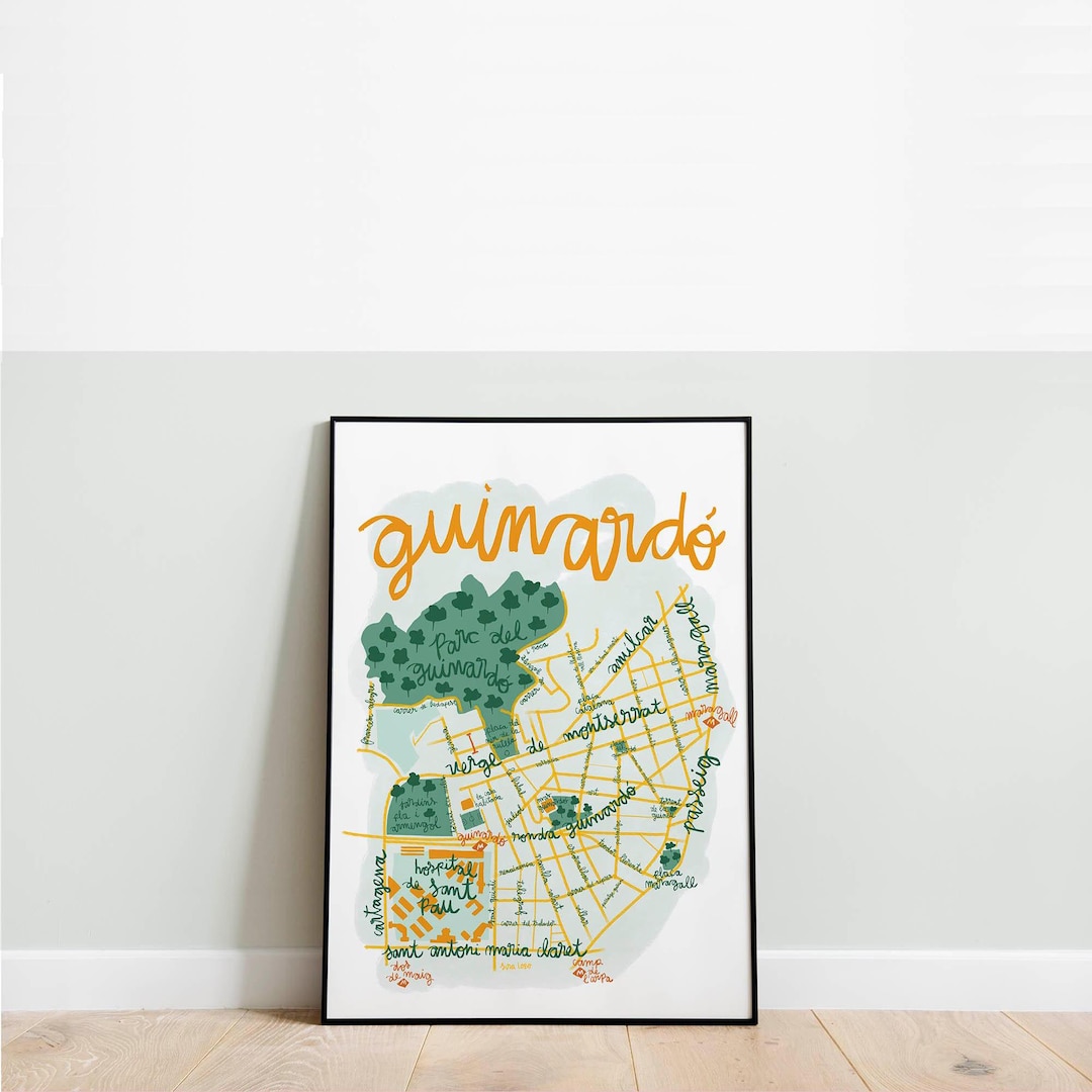 El Guinardó Barcelona Illustrated Map. Travel Memories From Barcelona ...