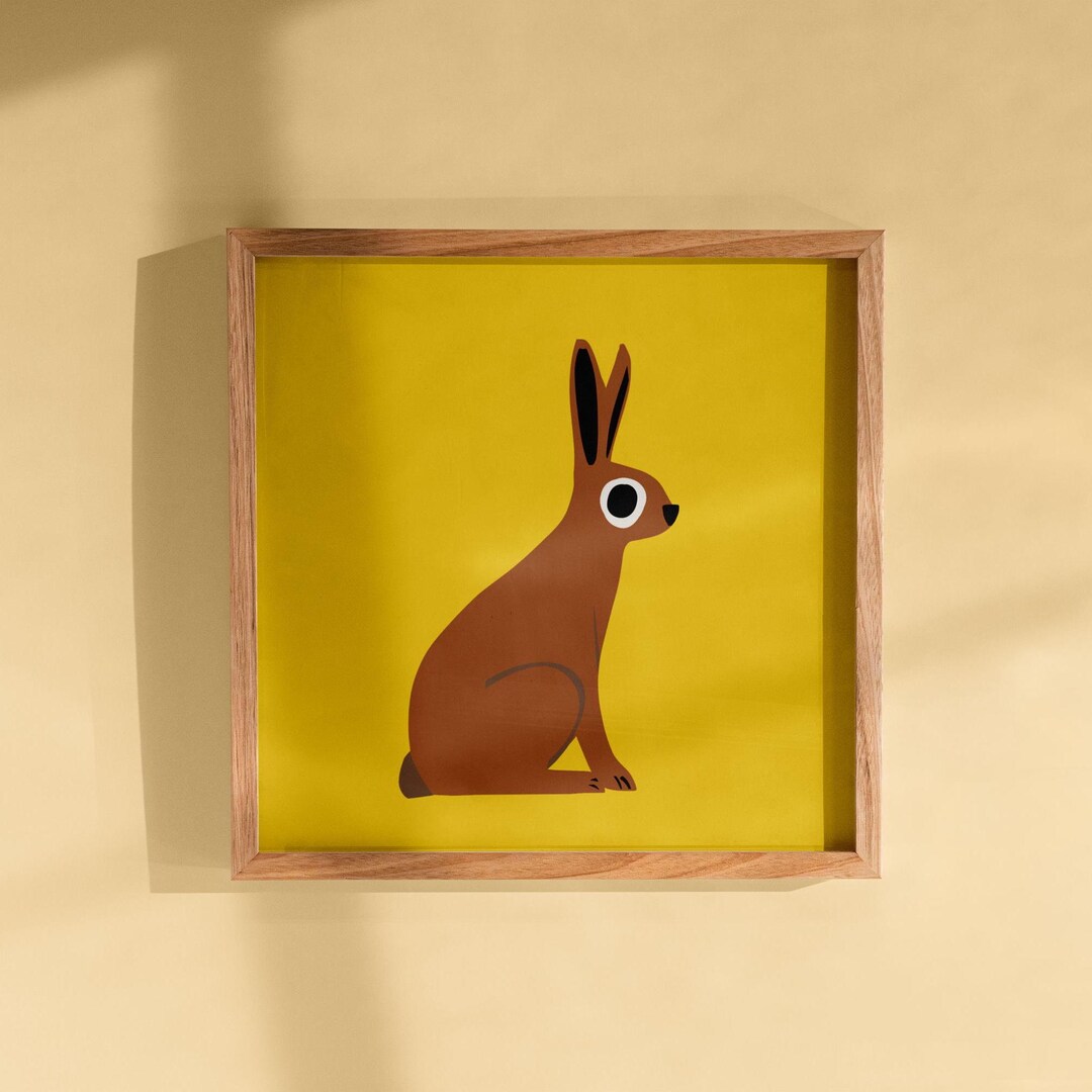 Rabbit Art Print: Colorful Jackrabbit Illustration, Kids Room Decor - Etsy