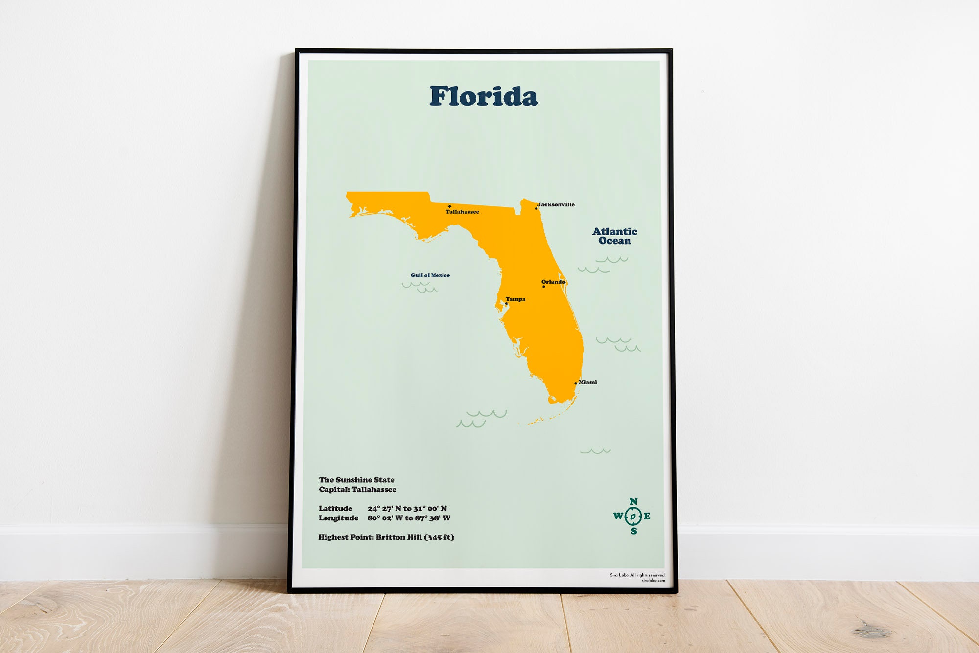 Florida State Printable Map for Kids Home School. Sunshine | Etsy