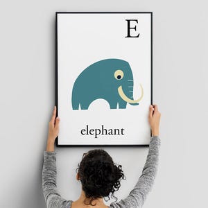 Elephant Alphabet Print. Animals Prints for Kids Room. Toddler Room ...