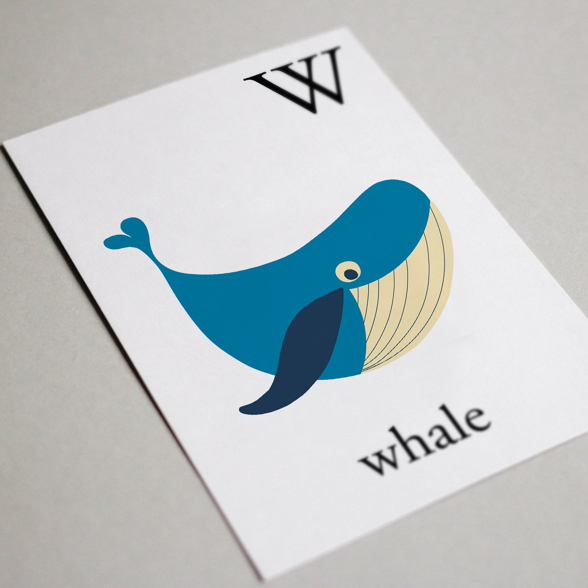 Whale Postcard Capital Letters for Kids Room Decor. Animal - Etsy Canada