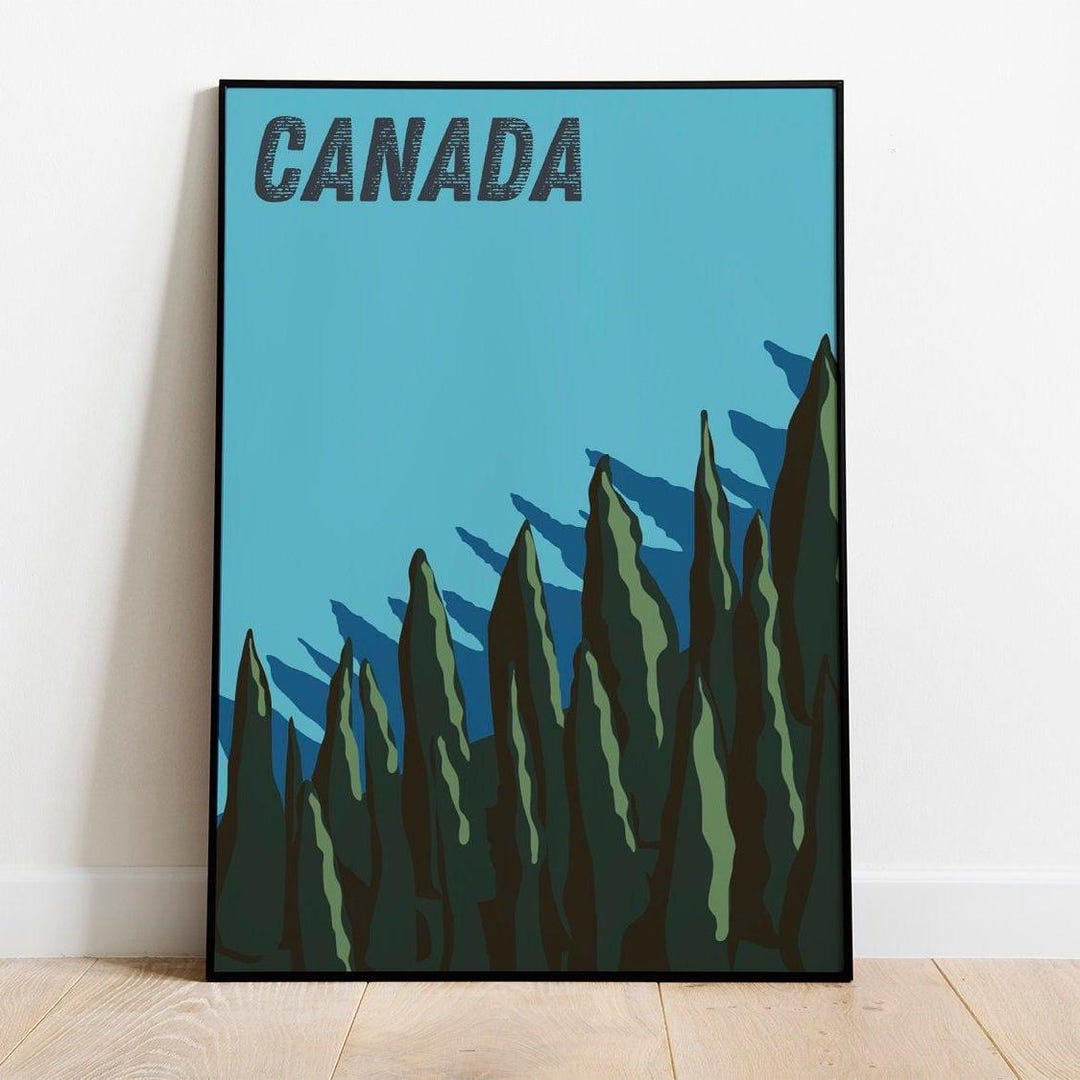 CANADA TRAVEL POSTER. Lake Poster. Canadian Print. Woods and Outdoor ...