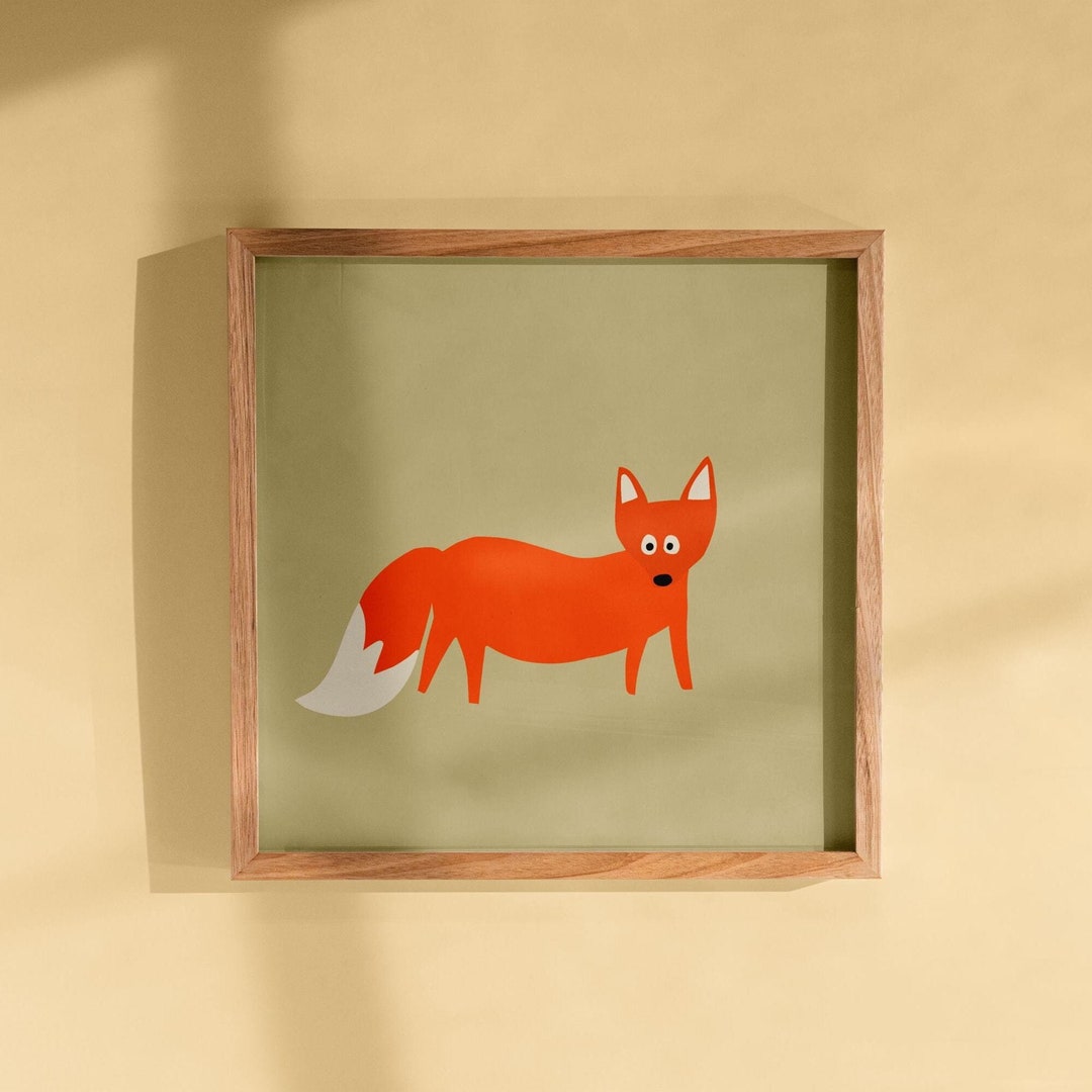 Red Fox Kids Room Poster: Woodland Animal Art, Sustainable Paper - Etsy UK
