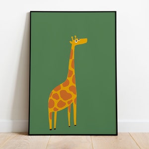 Giraffe Poster for Toddlers Room Decor. Cute Animals Prints for ...