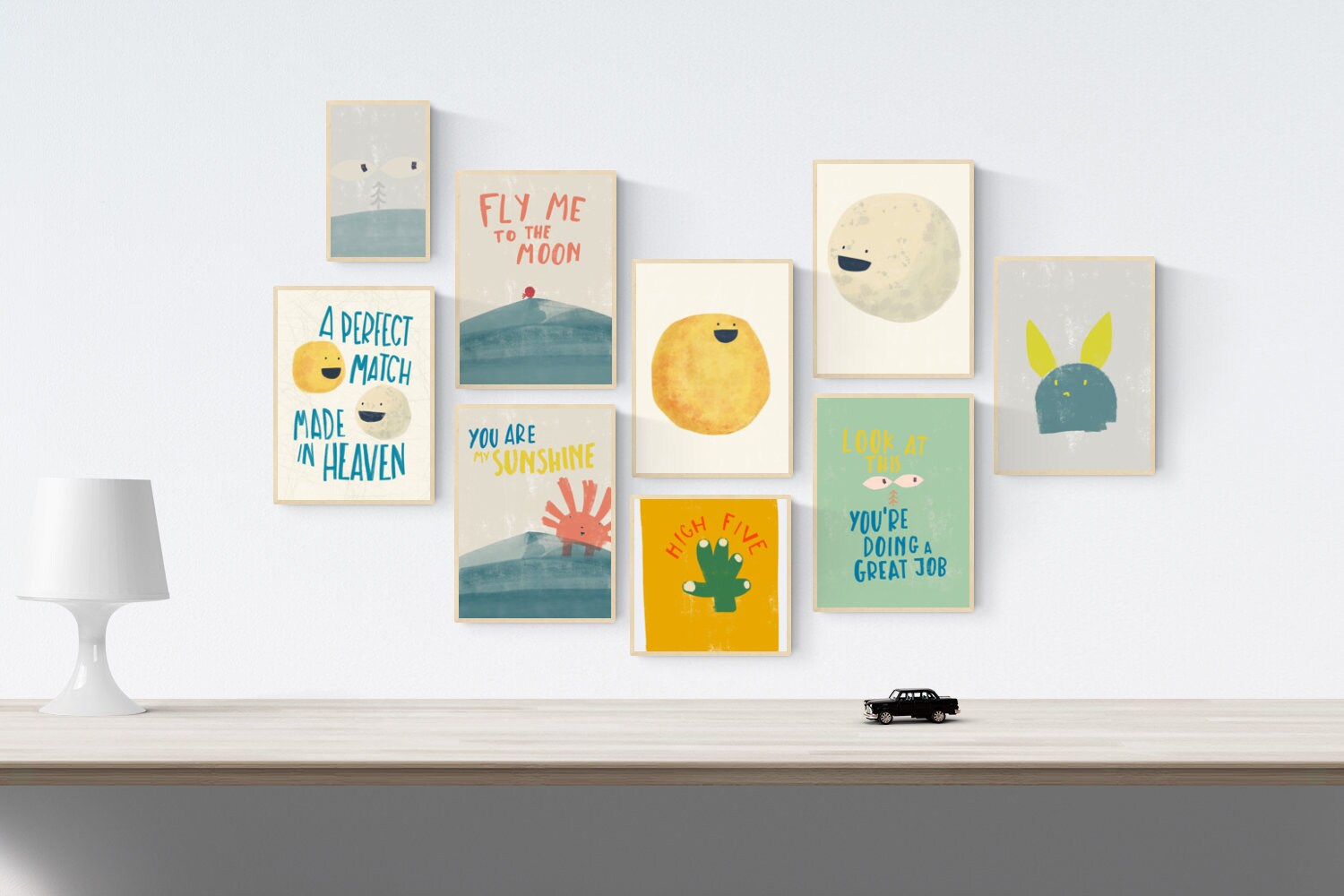 Perfect Match Love Sun and Moon greeting card. Folded Postcard | Etsy