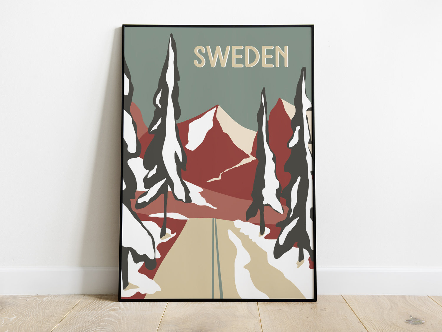 SWEDEN SCANDINAVIA PRINT. Travel Poster. Wall art. Swedish | Etsy