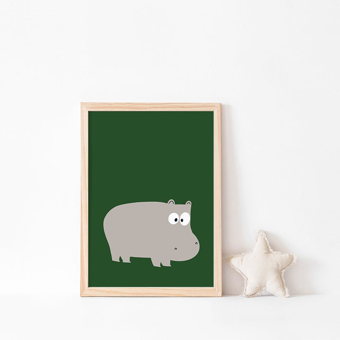 HIPPO Poster for Kids Room Decor Printed in Sustainable Paper. | Etsy