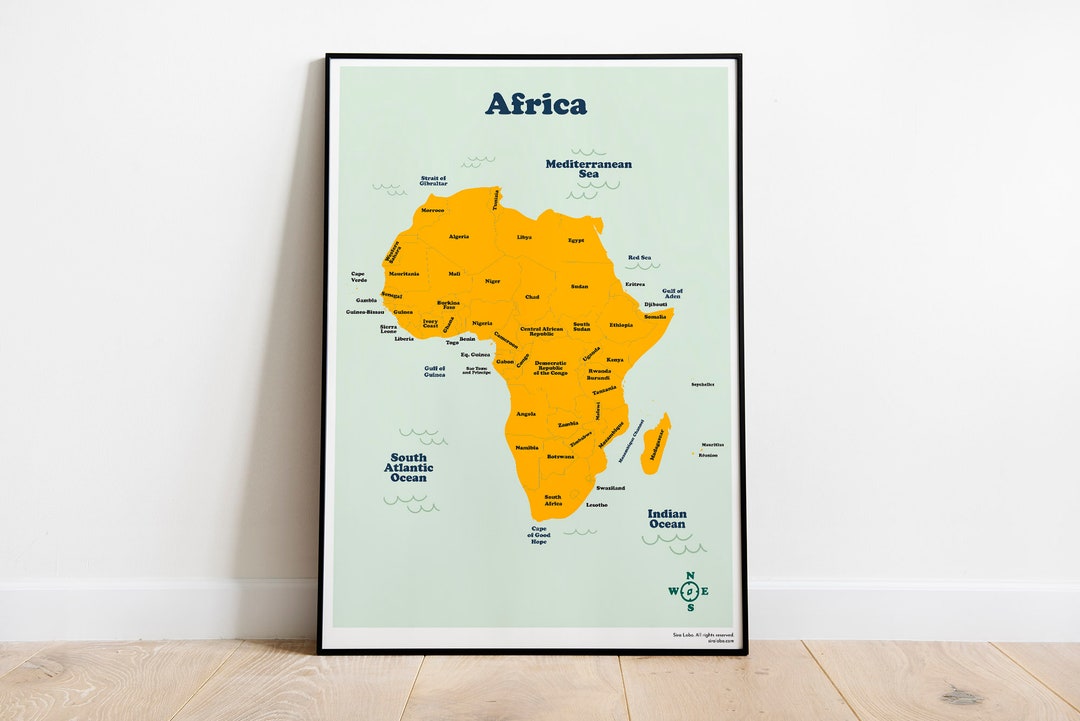 Africa Printable Map for Kids Home School. African Countries Map ...