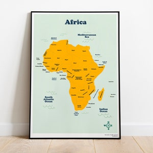 Africa Printable Map for Kids Home School. African Countries Map ...