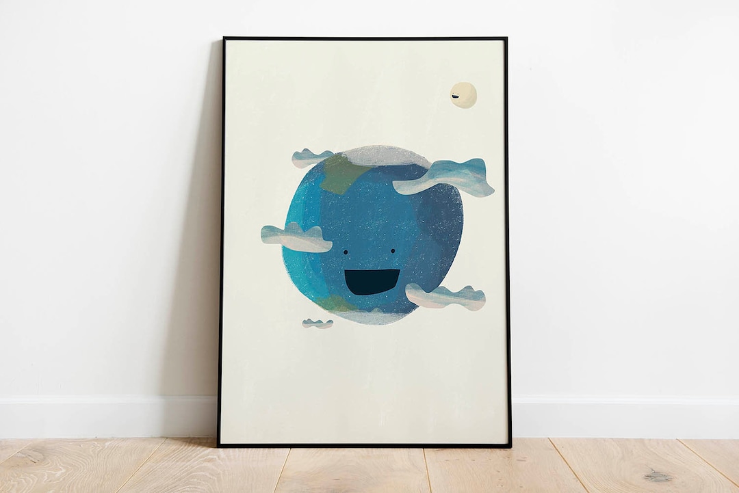 Earth Print: Solar System Kids Room Decor - Etsy