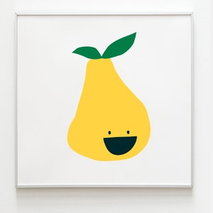 Pear Print for a Colorful Modern Interior Design. Fun Prints for Joyful ...