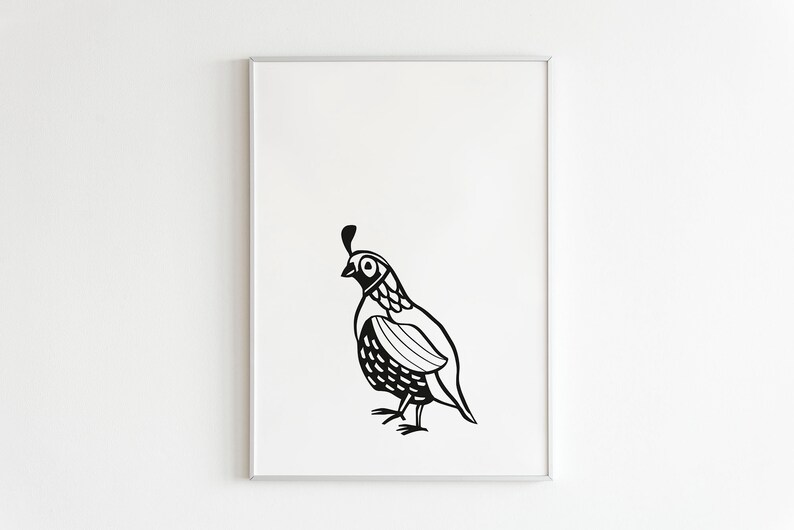 Quail Art Print to Instant Download and Frame. Woodland - Etsy
