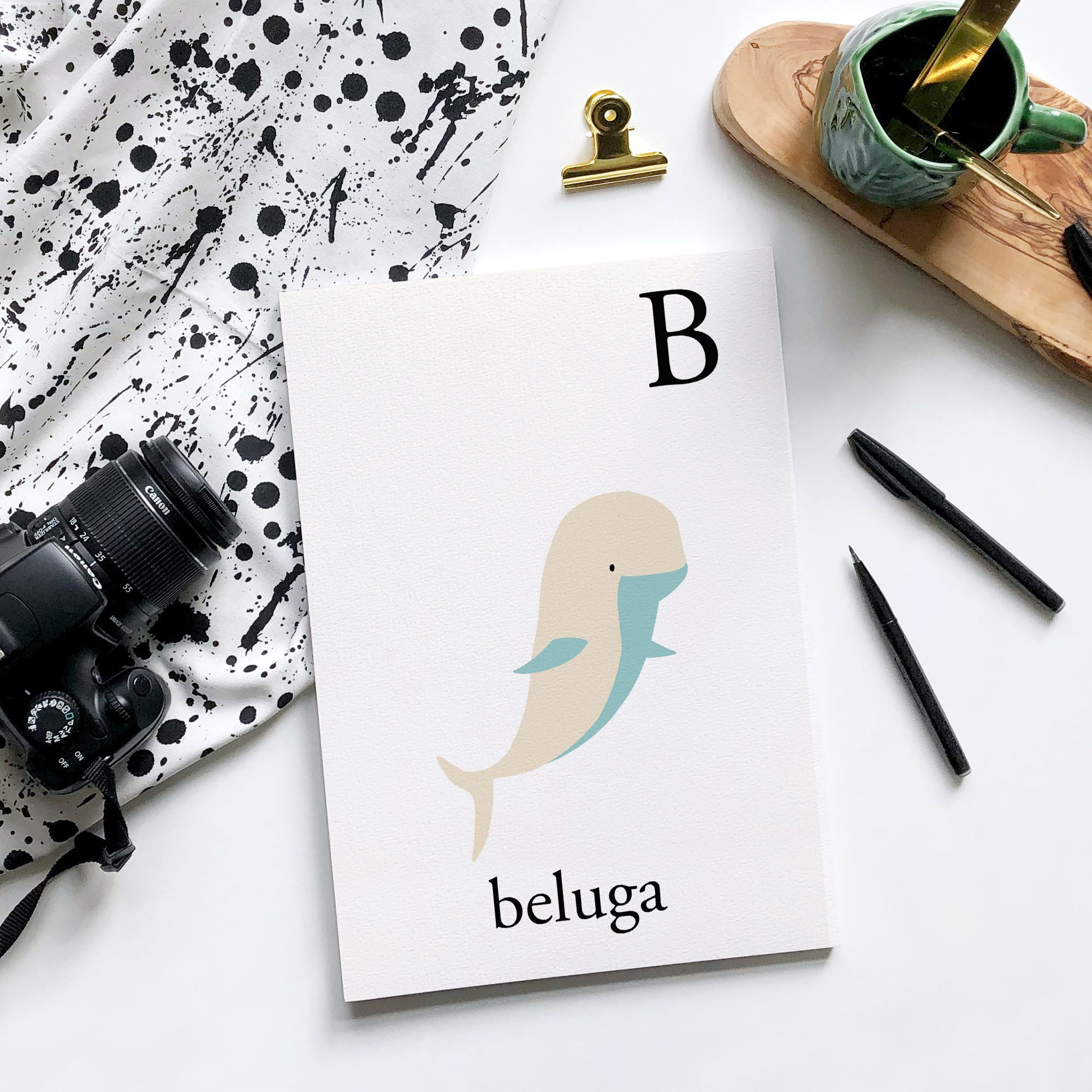 Whale Postcard Capital Letters for Kids Room Decor. Animal - Etsy Canada